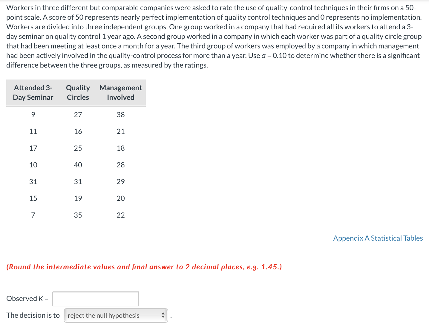 Solved Workers in three different but comparable companies | Chegg.com
