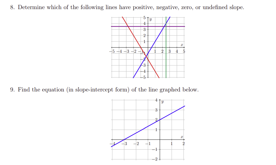 Solved 8. Determine which of the following lines have | Chegg.com