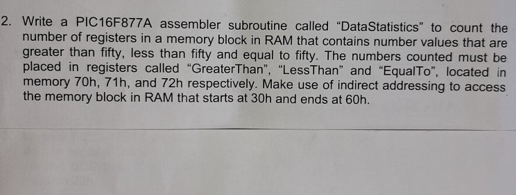 2 Write A Pic16f877a Assembler Subroutine Called 