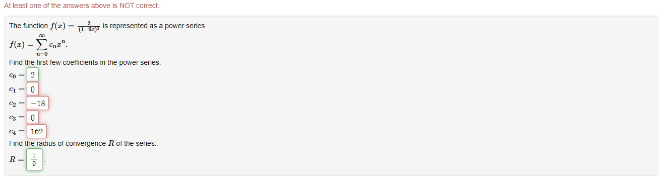 Solved At least one of the answers above is NOT correct. The | Chegg.com