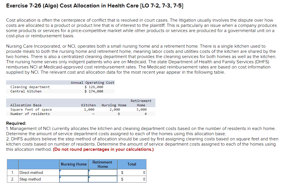 Required information Exercise 7-25 (Algo) Selection | Chegg.com