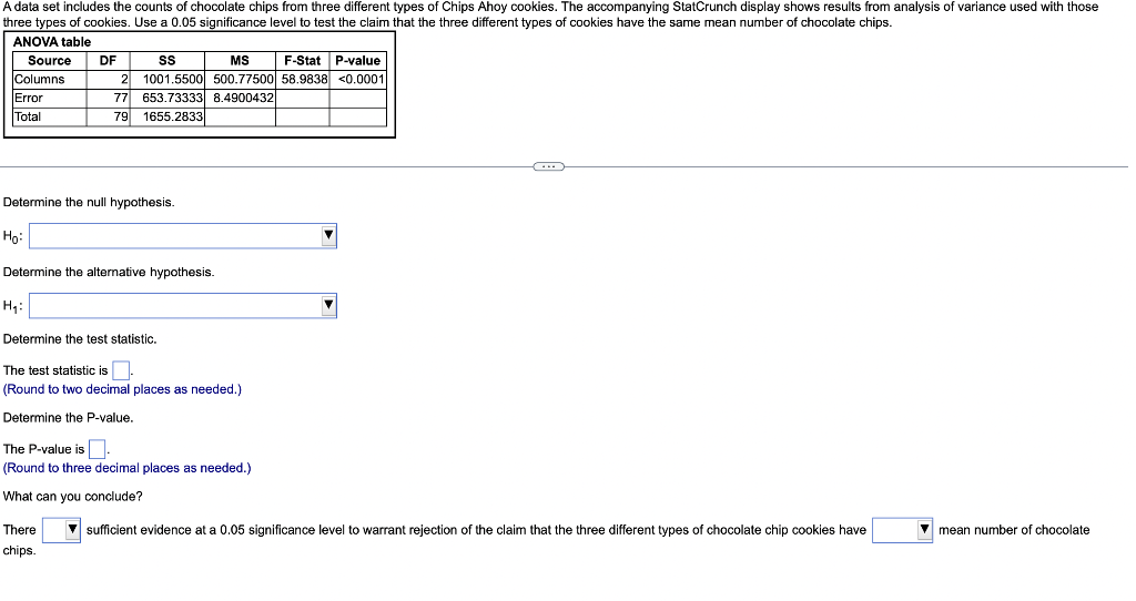 Solved A data set includes the counts of chocolate chips | Chegg.com
