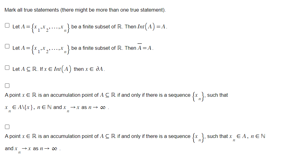 Solved Mark all true statements (there might be more than | Chegg.com