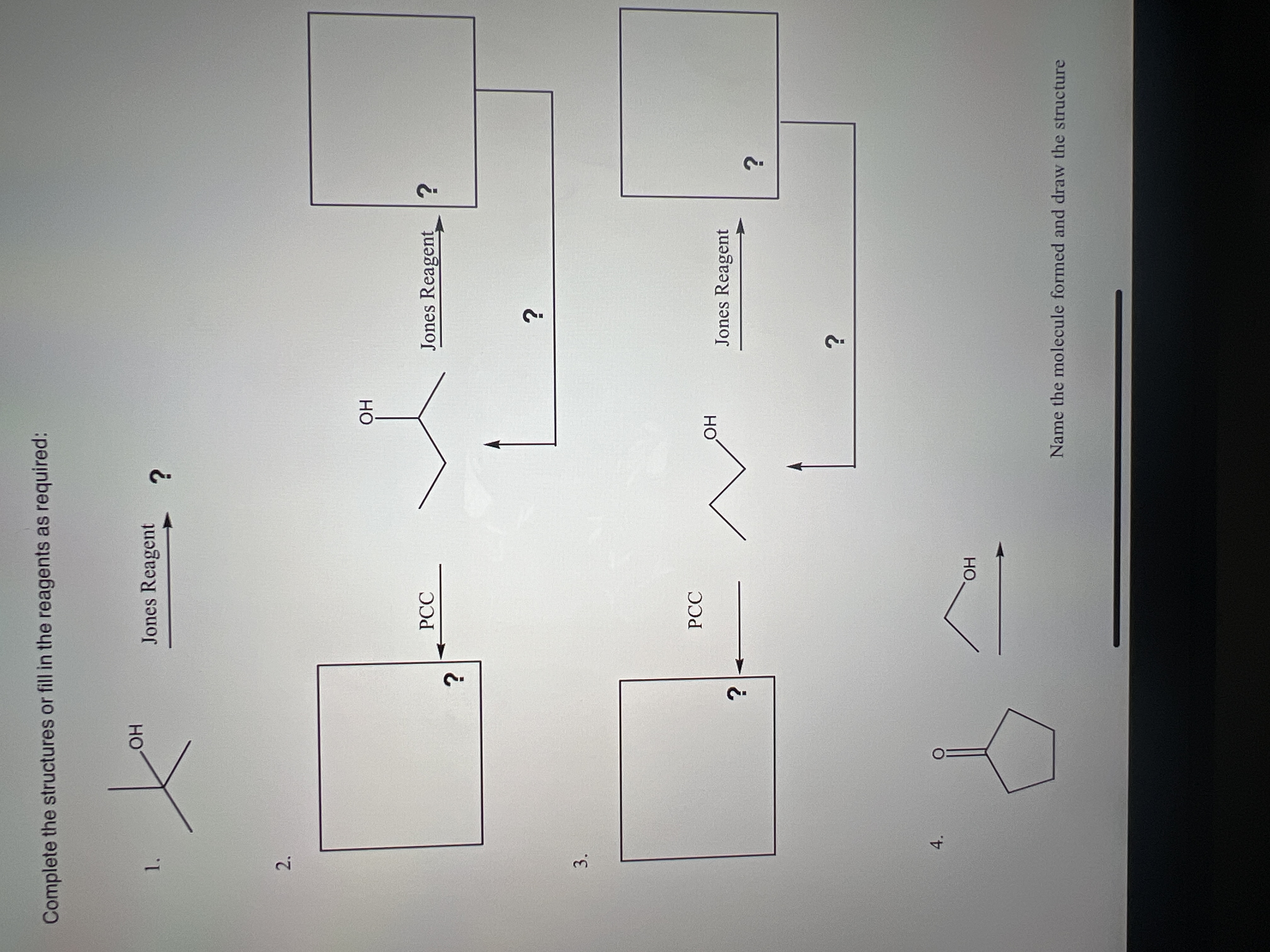 Solved Complete the structures or fill in the reagents as | Chegg.com