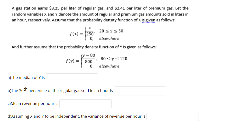 Solved A gas station earns $3.25 per liter of regular gas, | Chegg.com