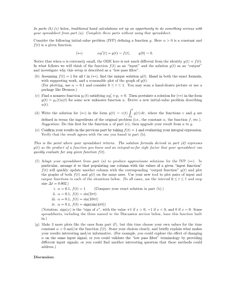 Solved In parts (b)-(e) below, traditional hand calculations | Chegg.com