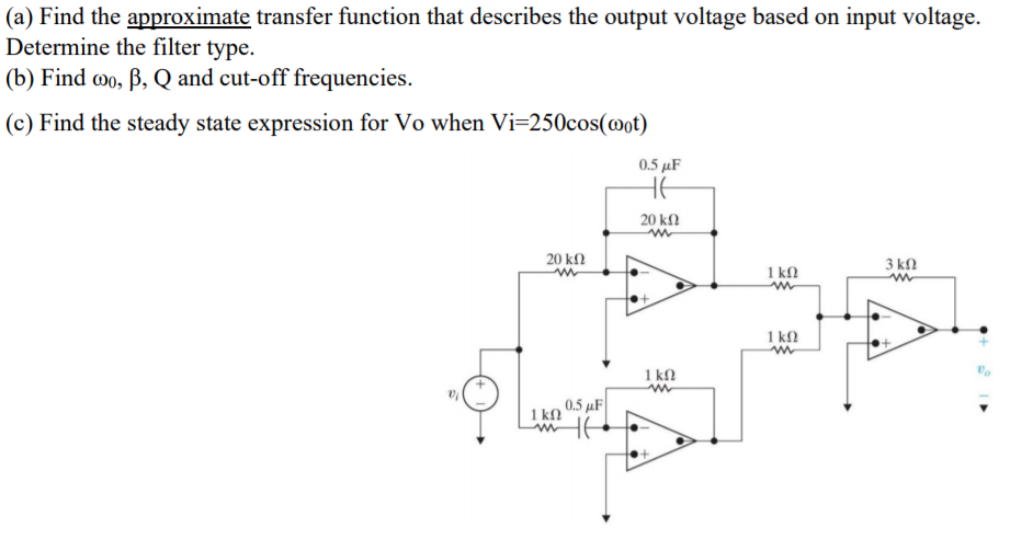 Solved (a) Find the approximate transfer function that | Chegg.com