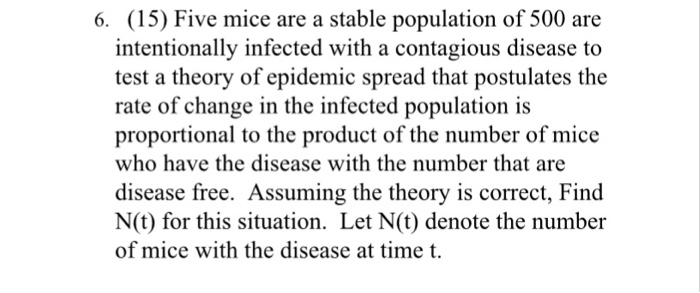 Solved 15 Five Mice Are A Stable Population Of 500 Are Chegg