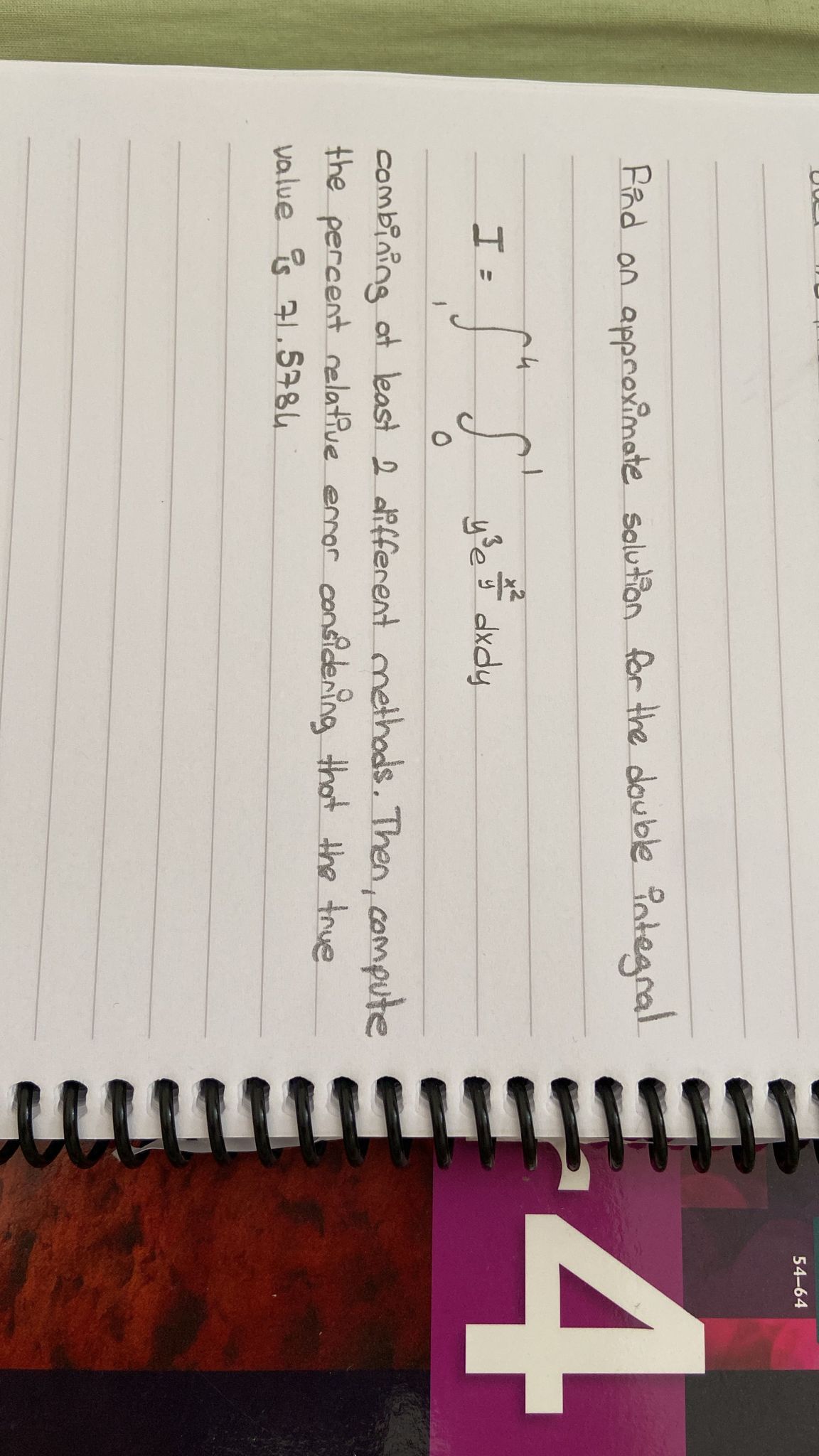 Solved Find an approximate solution for the double integral | Chegg.com