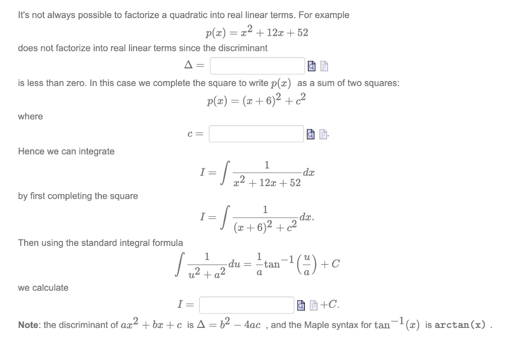 Solved It's not always possible to factorize a quadratic | Chegg.com