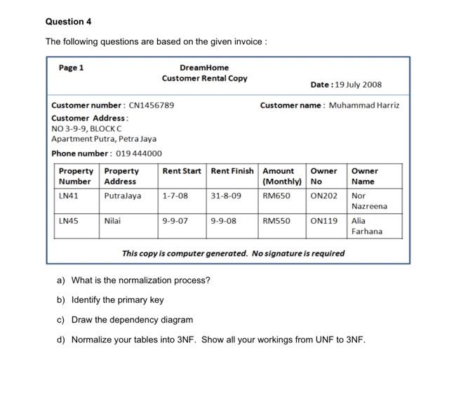 Solved Question 4 The following questions are based on the | Chegg.com