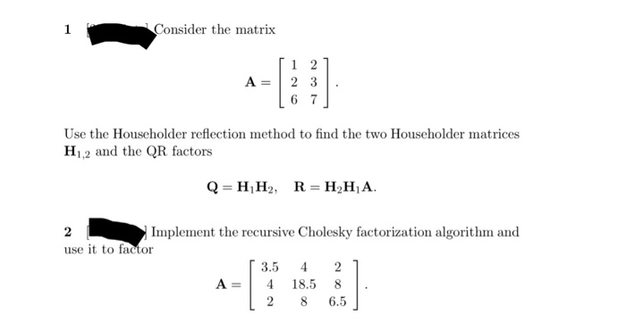 Solved Consider the matrix A = [1 2 6 2 3 7]. Use the | Chegg.com
