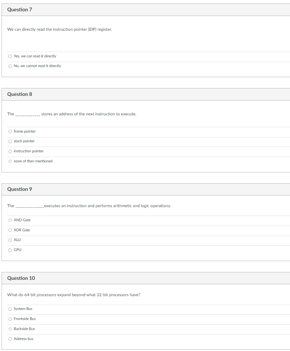 Solved Question 7We can directly read the instruction | Chegg.com