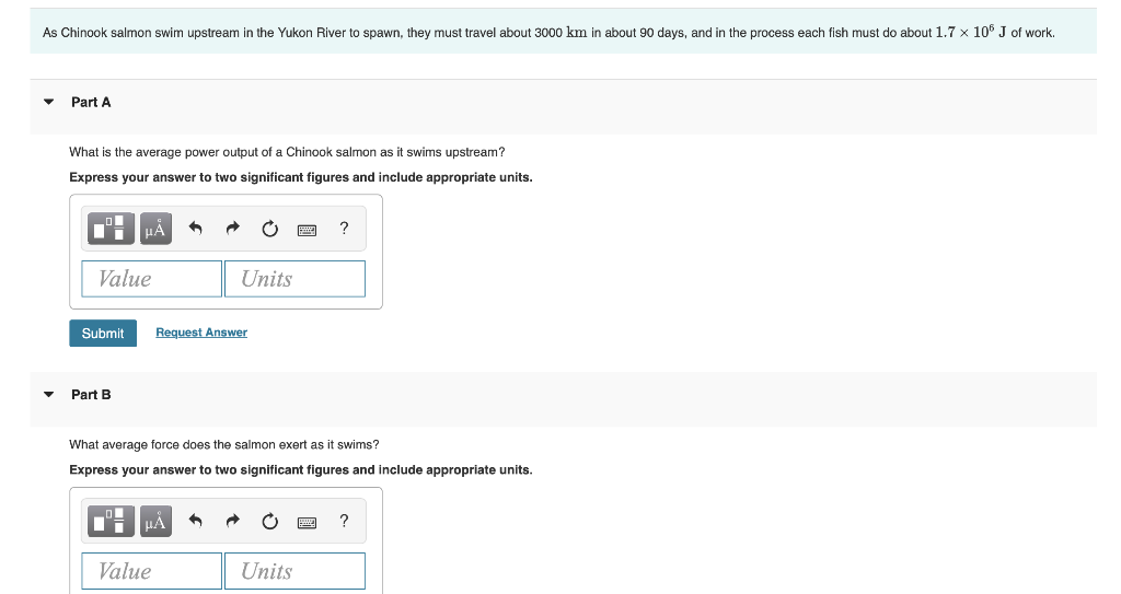Solved What is the average power output of a Chinook salmon | Chegg.com