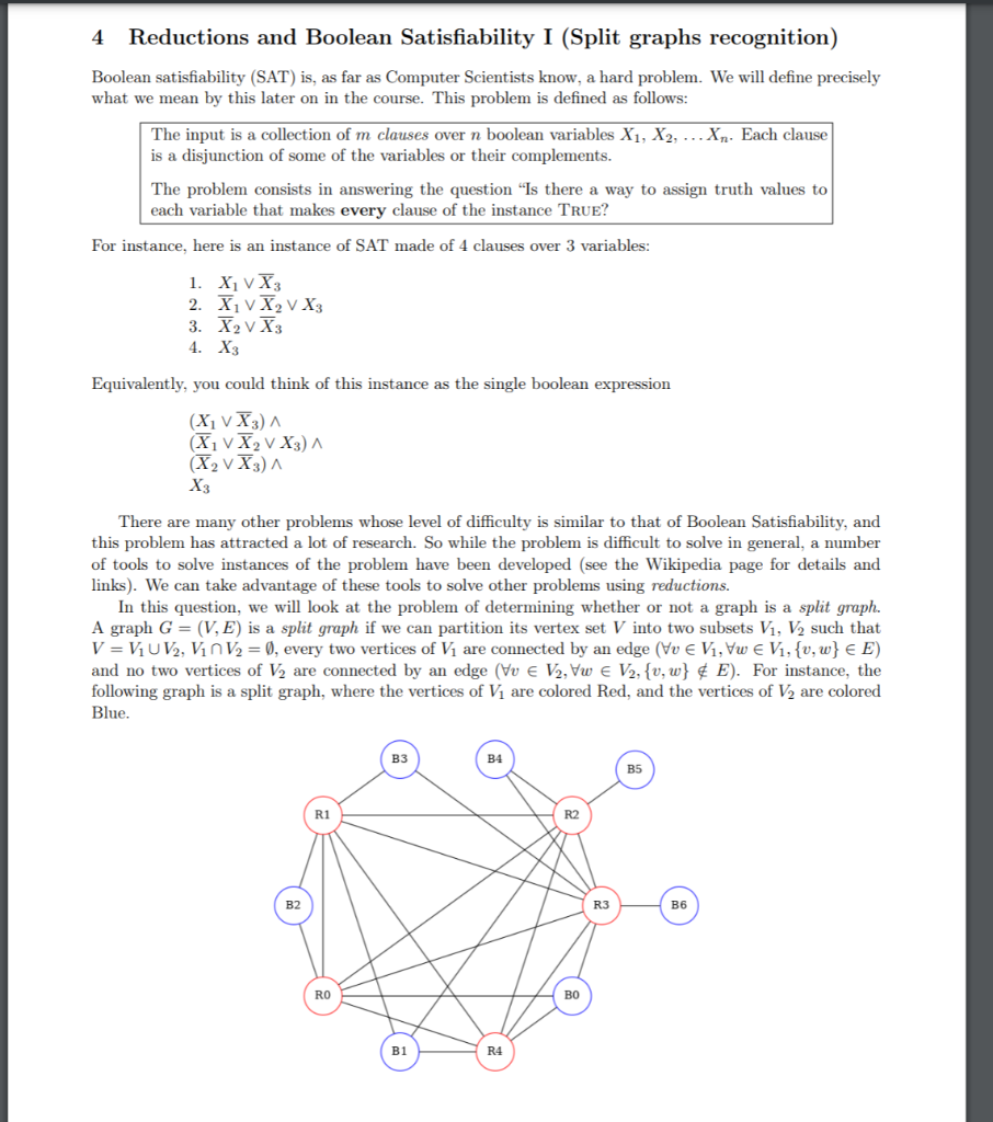Solved 4 Reductions And Boolean Satisfiability I Split