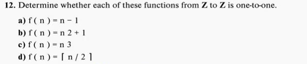 Solved For each function in exercise 12, determine whether | Chegg.com