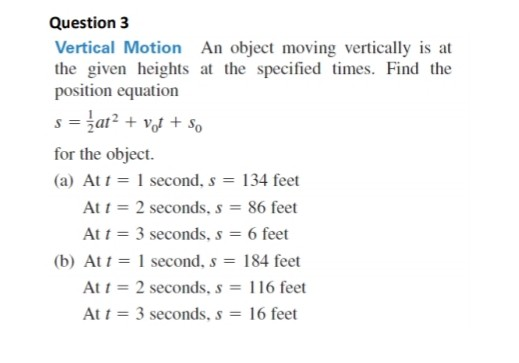 Solved Question 3 Vertical Motion An object moving | Chegg.com