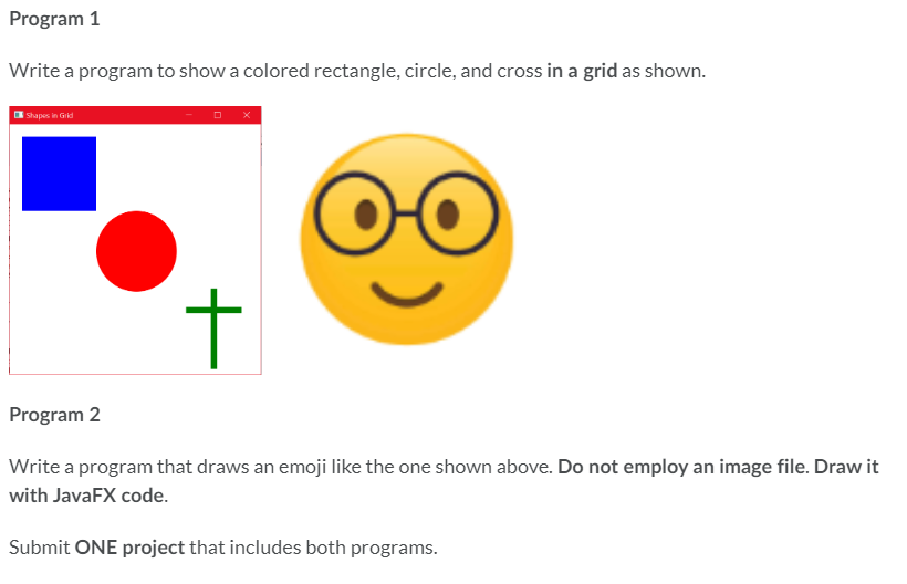 Solved Program 1 Write a program to show a colored | Chegg.com