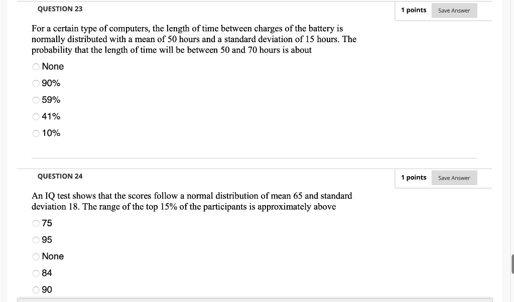 Solved QUESTION 23 1 points Save Answer For a certain type | Chegg.com