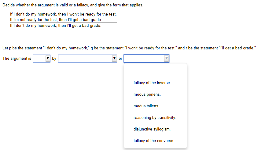 Solved Decide whether the argument is valid or a fallacy, | Chegg.com