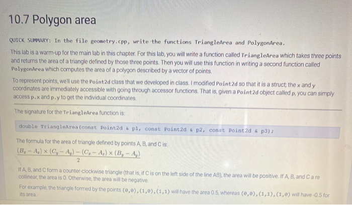 Solved Please complete the following geometry.cpp | Chegg.com