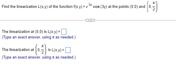 Solved 3x Find the linearization L(x,y) of the function | Chegg.com