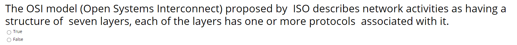 Solved The OSI model (Open Systems Interconnect) proposed by | Chegg.com