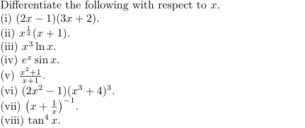 Solved Differentiate the following with respect to | Chegg.com