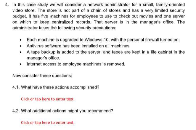 Solved 4. In this case study we will consider a network | Chegg.com