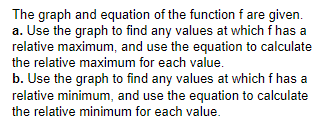 Solved The graph and equation of the function f are given. | Chegg.com