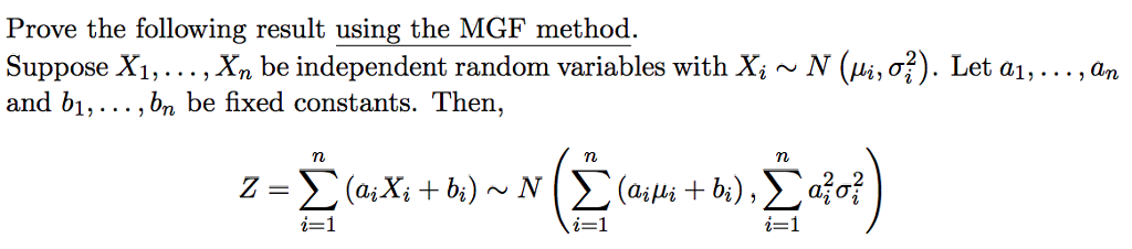 Solved Prove the following result using the MGF method. | Chegg.com