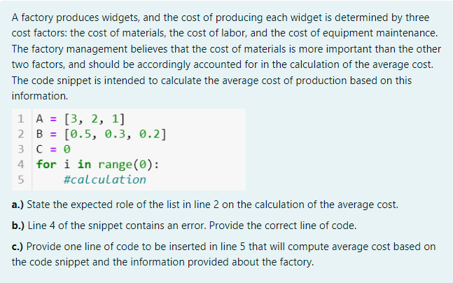 Solved A factory produces widgets, and the cost of producing | Chegg.com