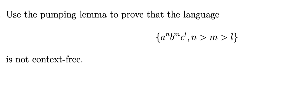 Solved Use the pumping lemma to prove that the language | Chegg.com