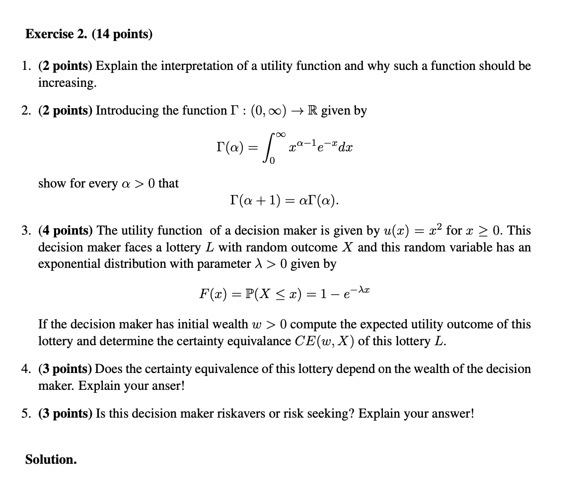 Solved Exercise 2. (14 points) 1. (2 points) Explain the | Chegg.com