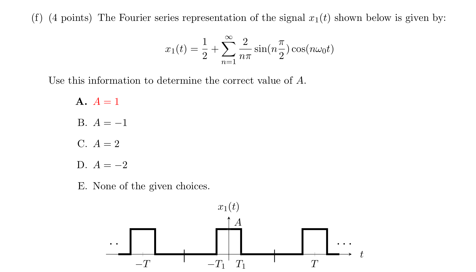 Solved Determine The Fourier Series Representation Of The
