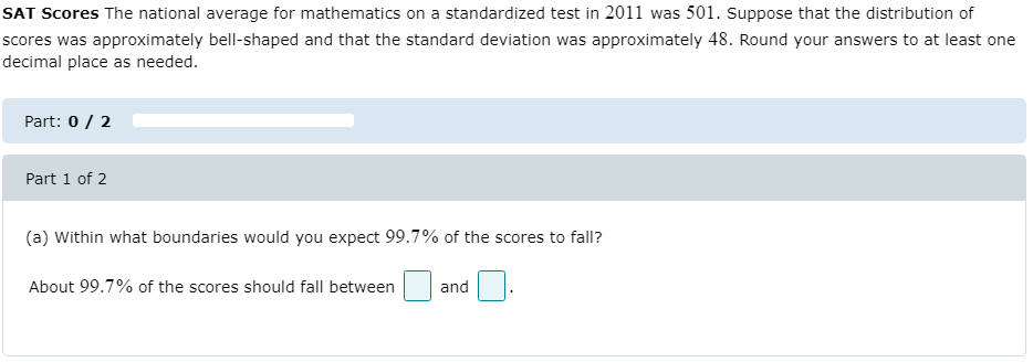 Solved SAT Scores The national average for mathematics on a | Chegg.com