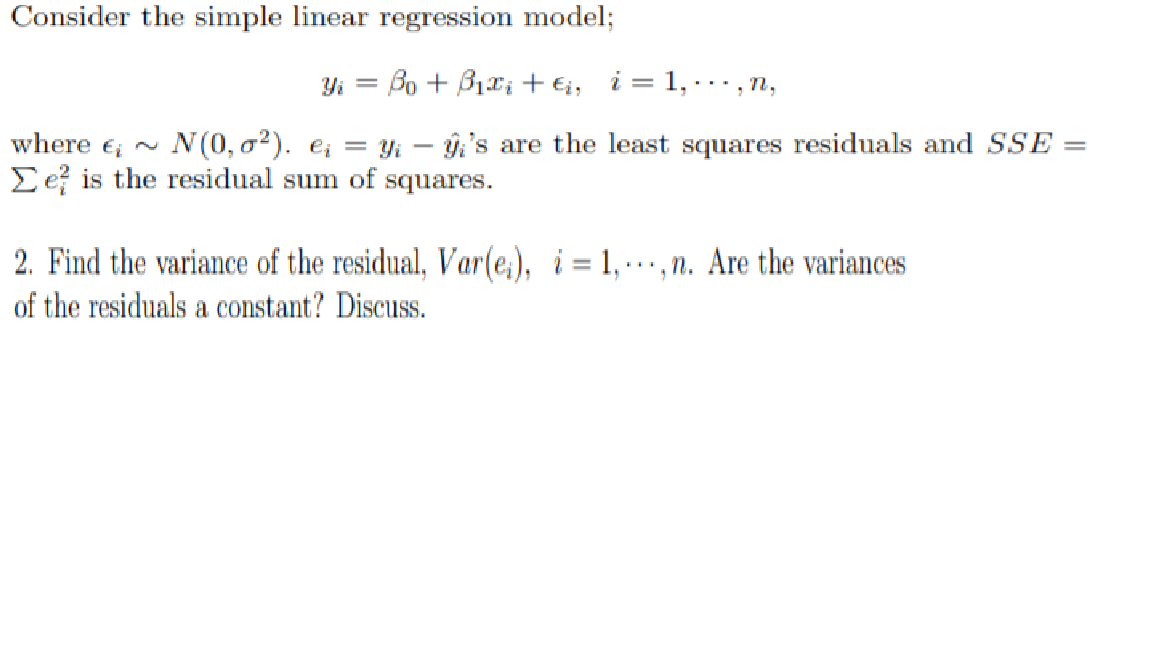 Solved Consider the simple linear regression model; Y = Bo + | Chegg.com
