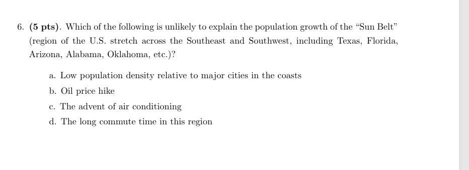 Solved 6. (5 ﻿pts). ﻿Which of the following is unlikely to | Chegg.com