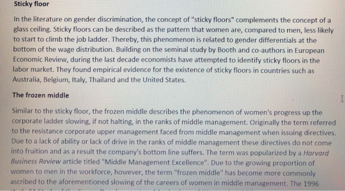 Solved A glass ceiling is a metaphor used to represent an | Chegg.com