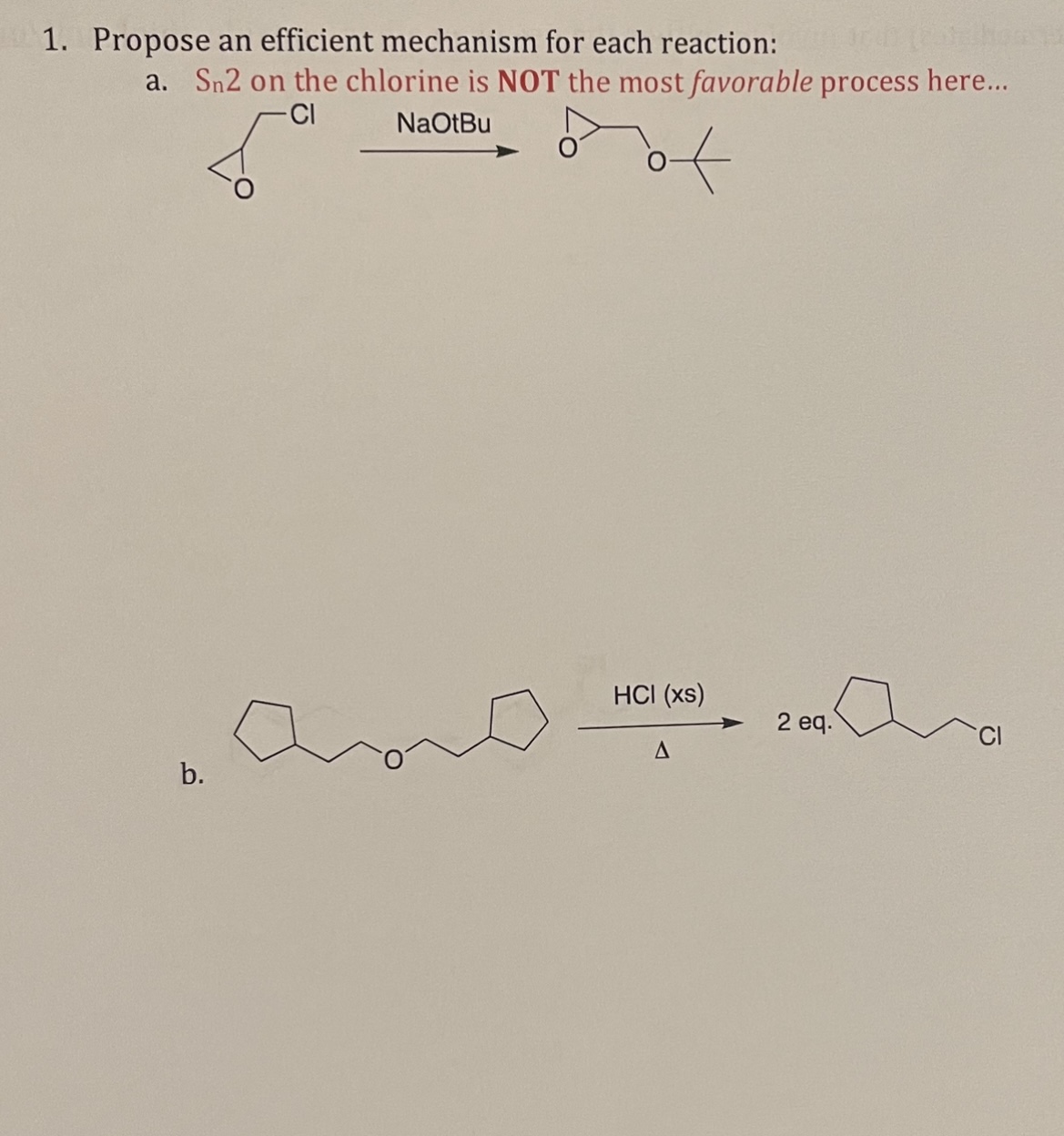 Solved 1. Propose an efficient mechanism for each reaction: | Chegg.com