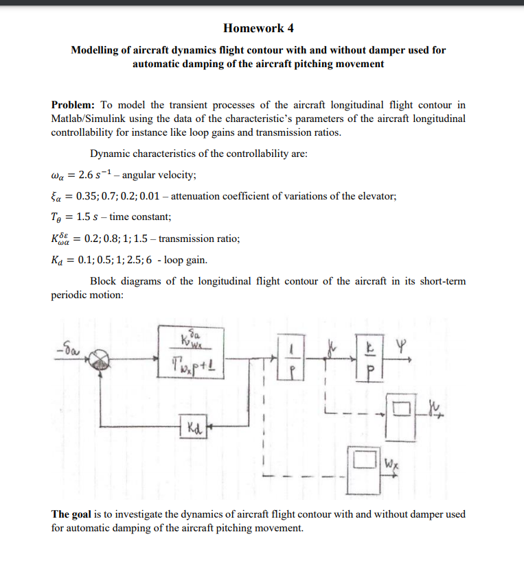 Homework 4 Modelling of aircraft dynamics flight | Chegg.com
