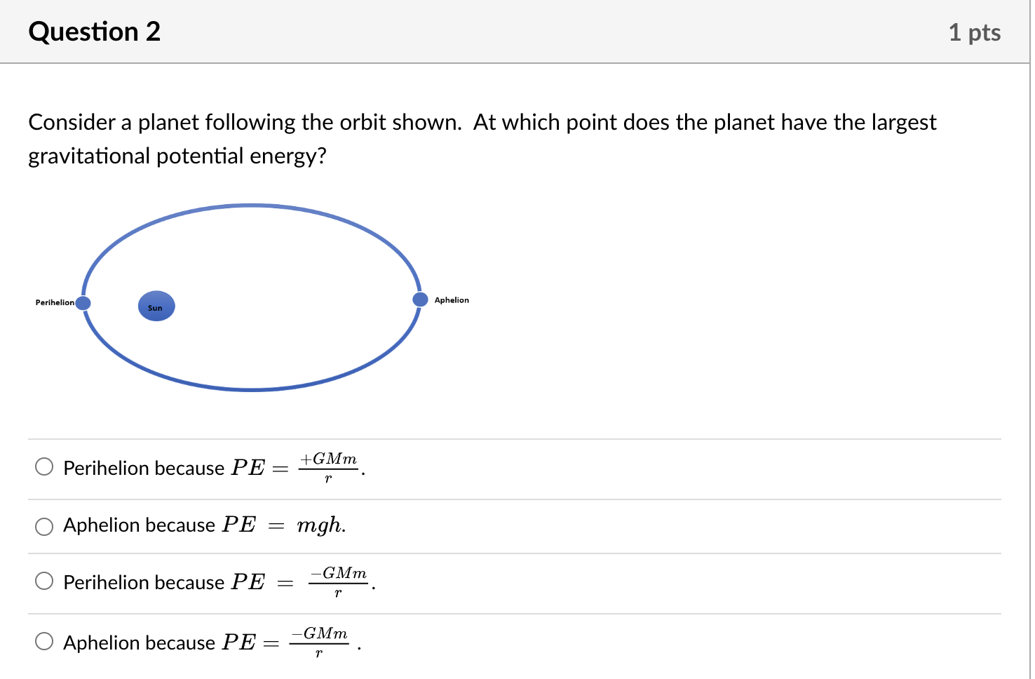 [Solved]: Consider a planet following the orbit shown. At
