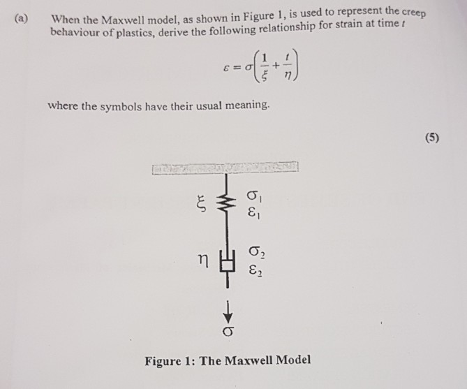 Solved When the Maxwell model, as shown in Figure 1, is used | Chegg.com