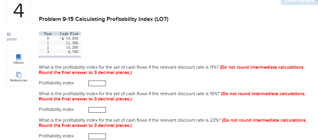Solved Problem 9-15 Calculating Profitability Index (LO7) | Chegg.com