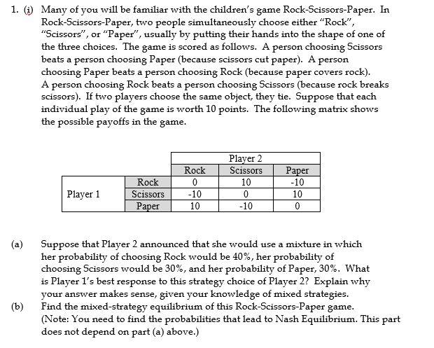 Solved 1. (i) Many of you will be familiar with the | Chegg.com