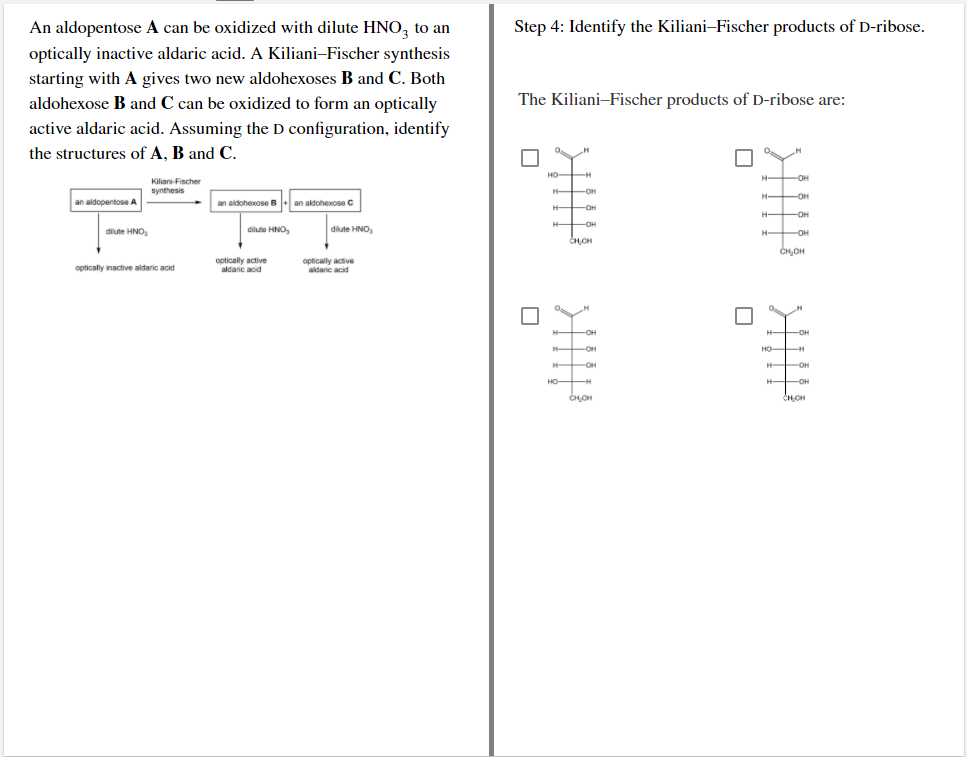 Solved An aldopentose A can be oxidized with dilute HNO3 to | Chegg.com