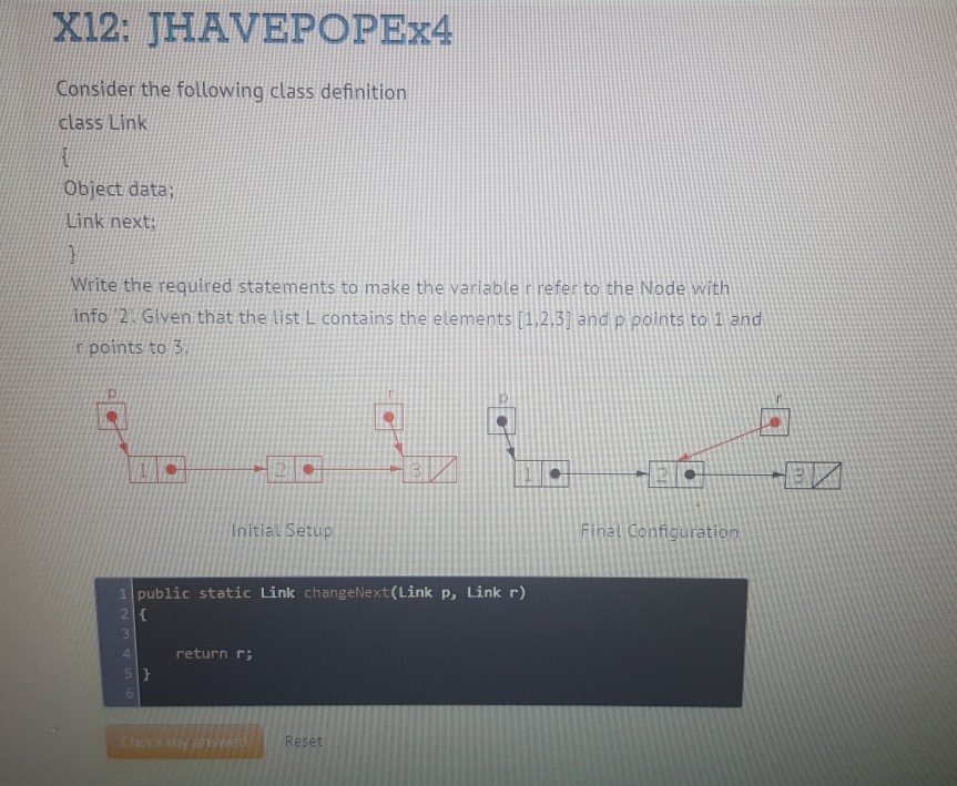 Solved Consider the following class definition class Link | Chegg.com