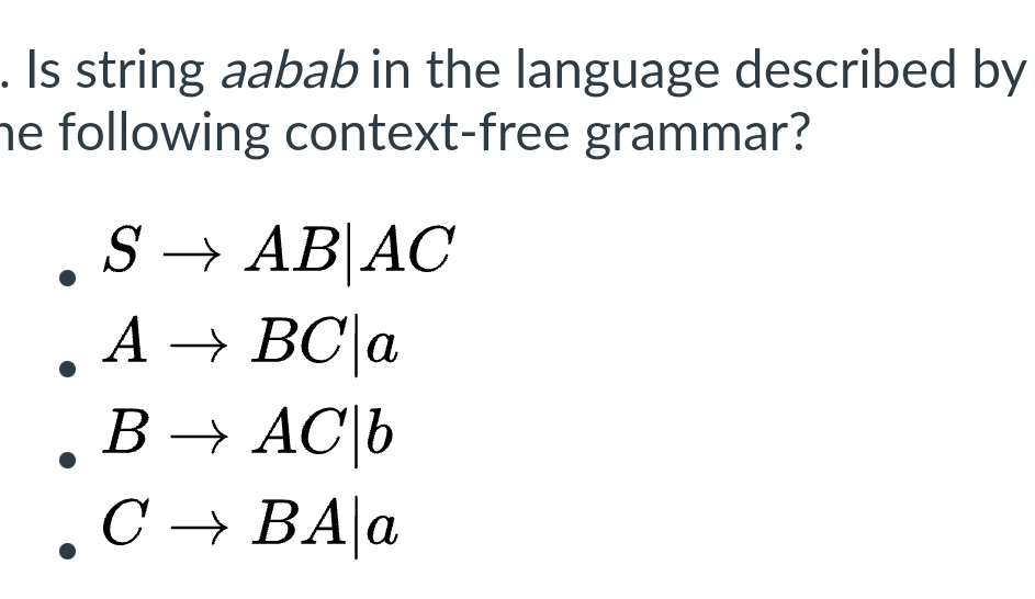 Solved Is string aabab in the language described by he | Chegg.com