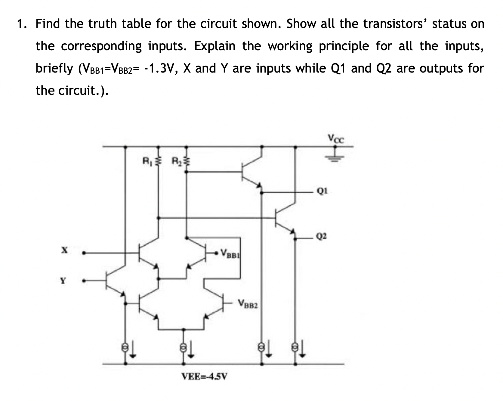 Solved Find the truth table for the circuit shown. Show all | Chegg.com