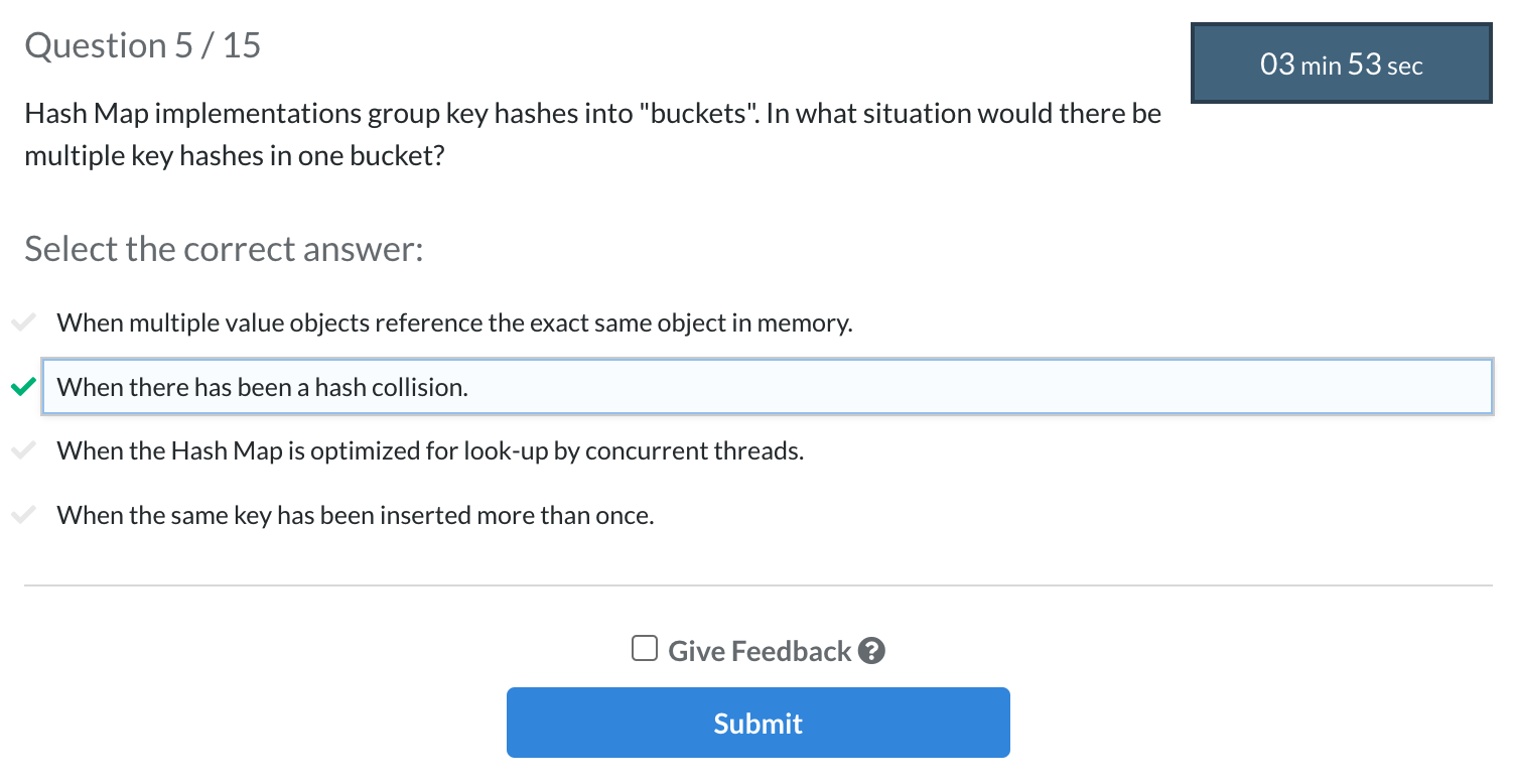 Solved Question 5/15 03 min 53 sec Hash Map implementations | Chegg.com